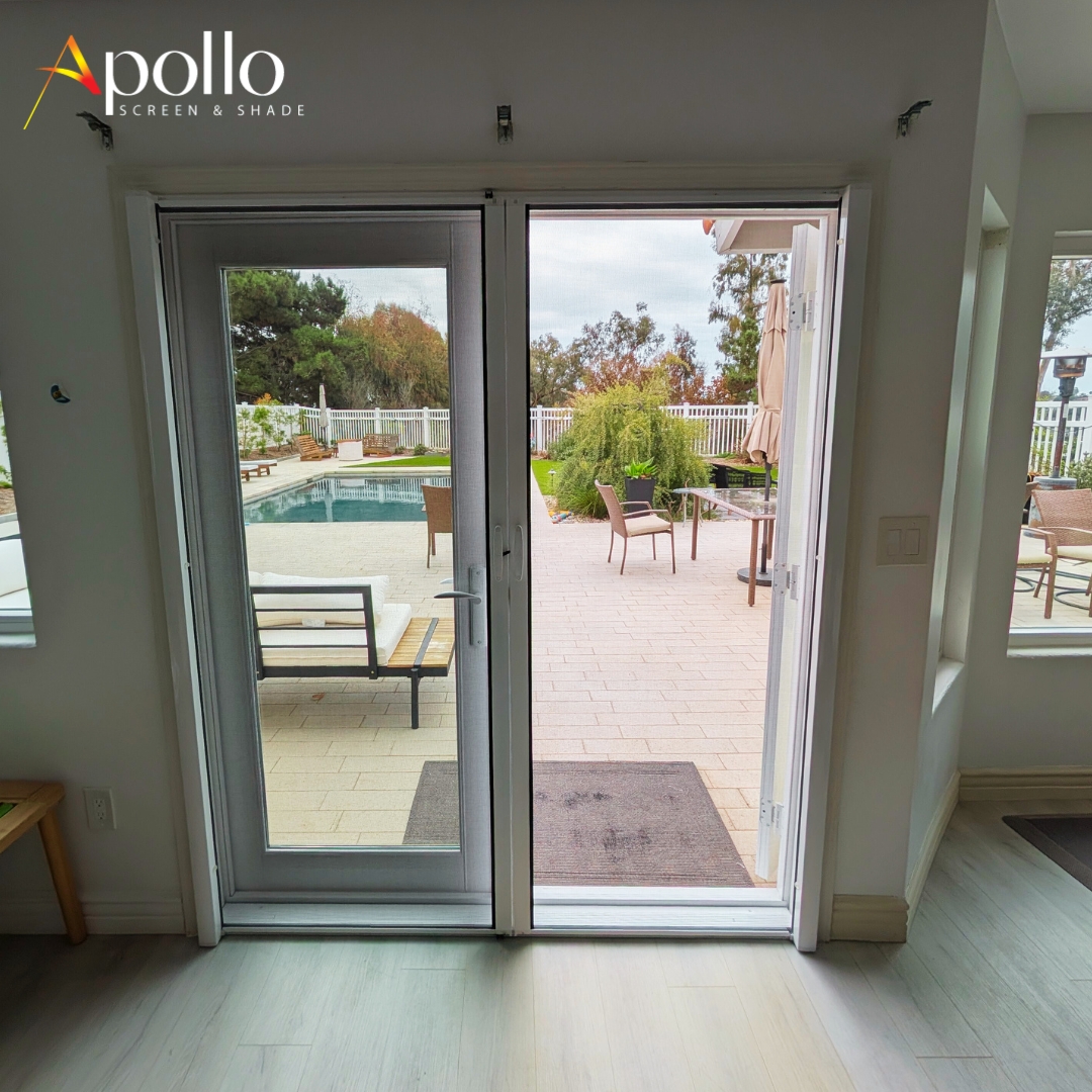 Beautiful French Retractable Screens Open Up This Carlsbad French Door