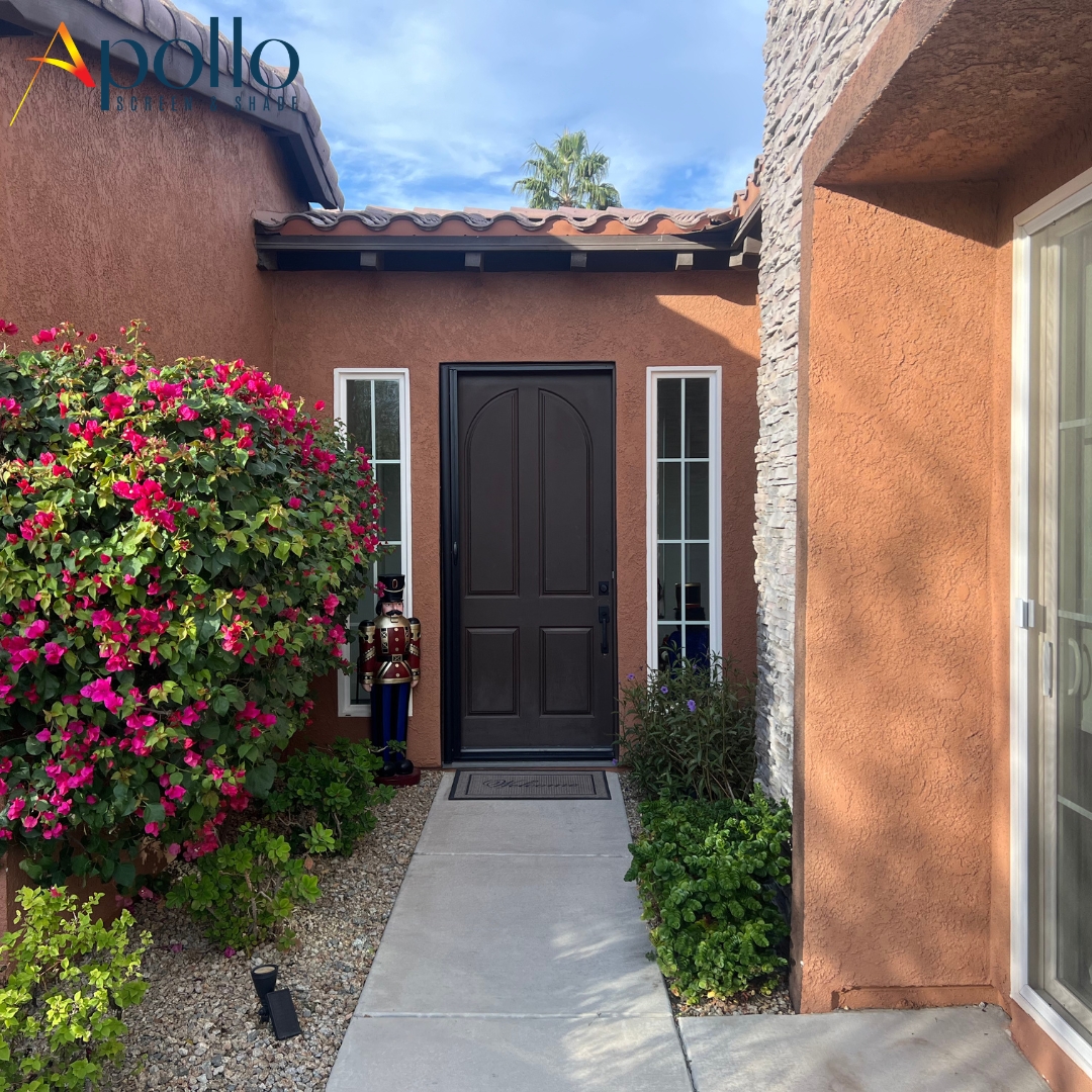 White Tall Retractable Screen Doors in Palm Springs